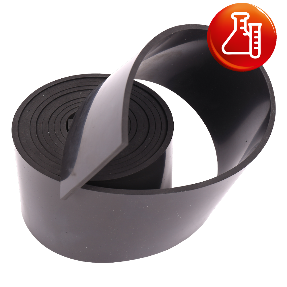 CSM schwarz 70Sh Rollen | Hypalon Streifen Vollgummi
